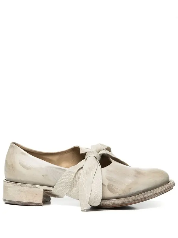 Cherevichkiotvichki Laceless Cotton-Knot Leather Shoes In White
