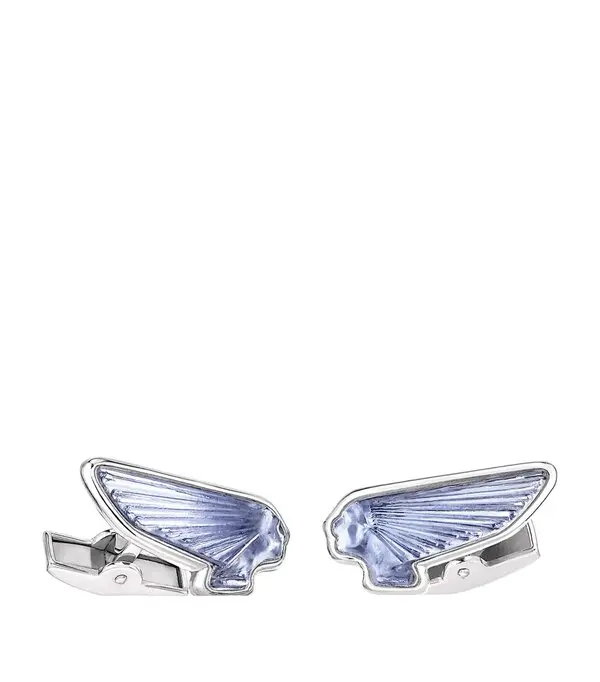 Lalique Crystal Victoire Mascottes Cufflinks - Blue