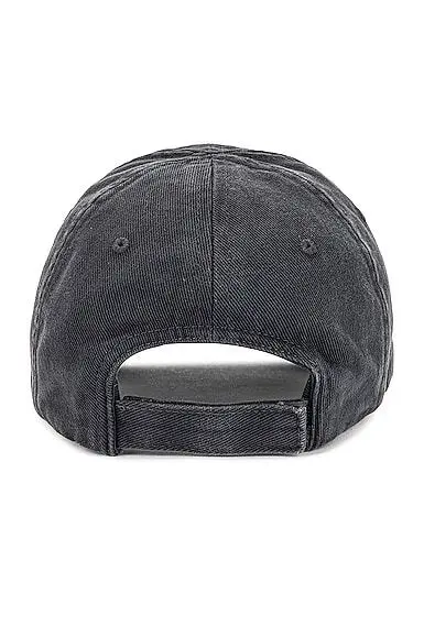 Balenciaga Logo Front Cap In Grey - Dark Grey & White  display picture 3
