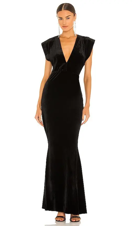Norma Kamali V Neck Rectangle Gown