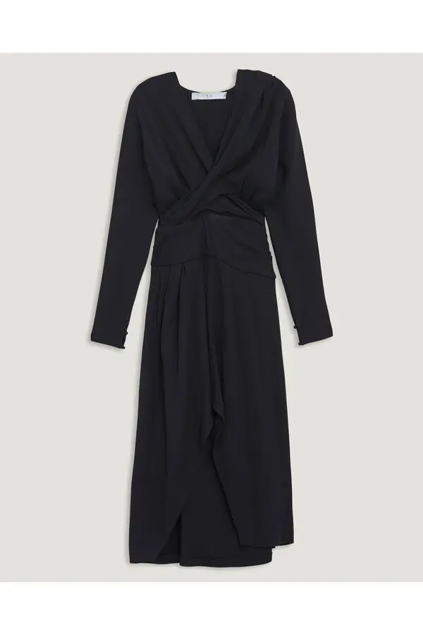 Iro Paris Elmas Draped Full Length Dress In Black - 50% Off | Editorialist