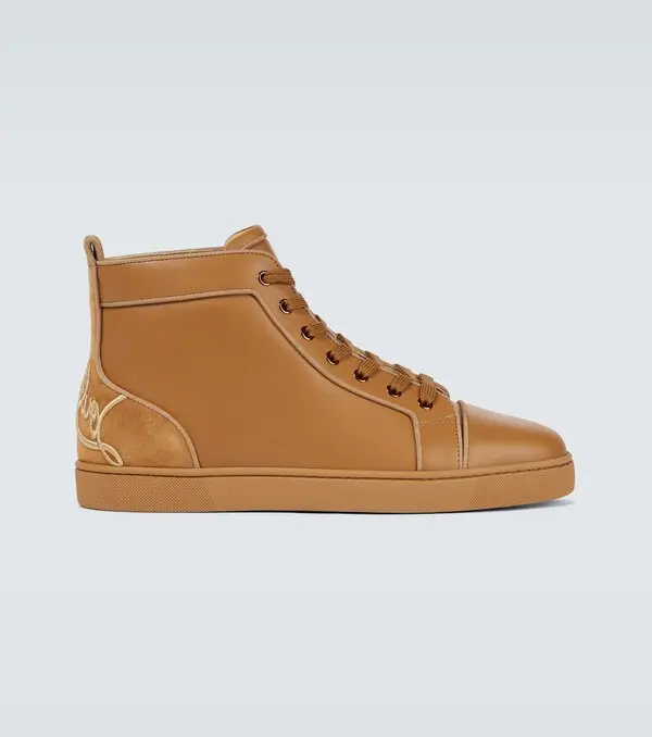 CHRISTIAN LOUBOUTIN Fun Louis High Top Sneakers - Brown