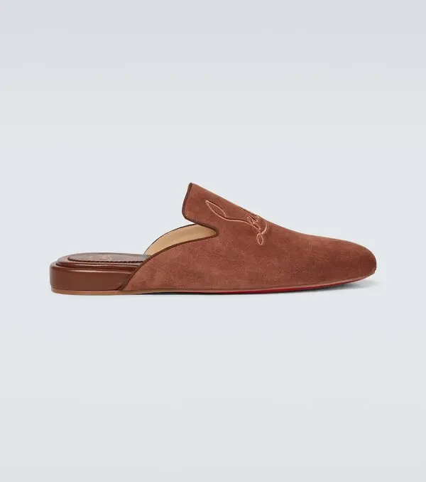 CHRISTIAN LOUBOUTIN Coolito Flat Mules - Brown
