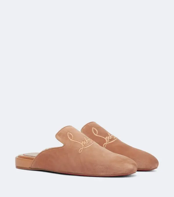 CHRISTIAN LOUBOUTIN Coolito Flat Mules - Brown