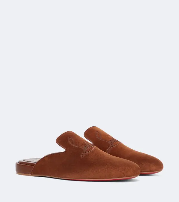 CHRISTIAN LOUBOUTIN Coolito Flat Mules - Brown
