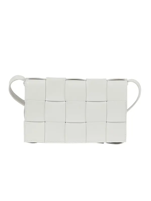 Bottega Veneta Cassette Leather Shoulder Bag - White