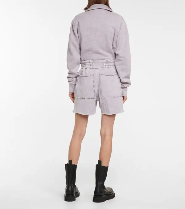 LES TIEN Cotton Fleece Shorts - Purple