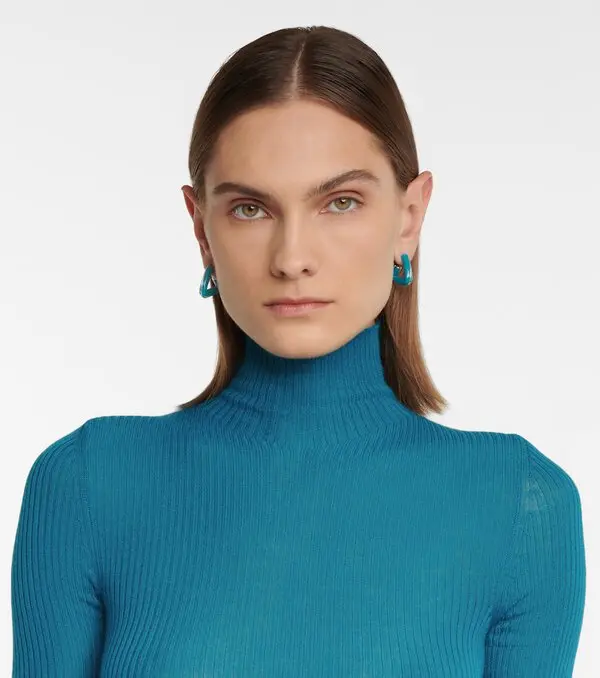 Bottega Veneta Fold Sterling Silver And Enamel Earrings
