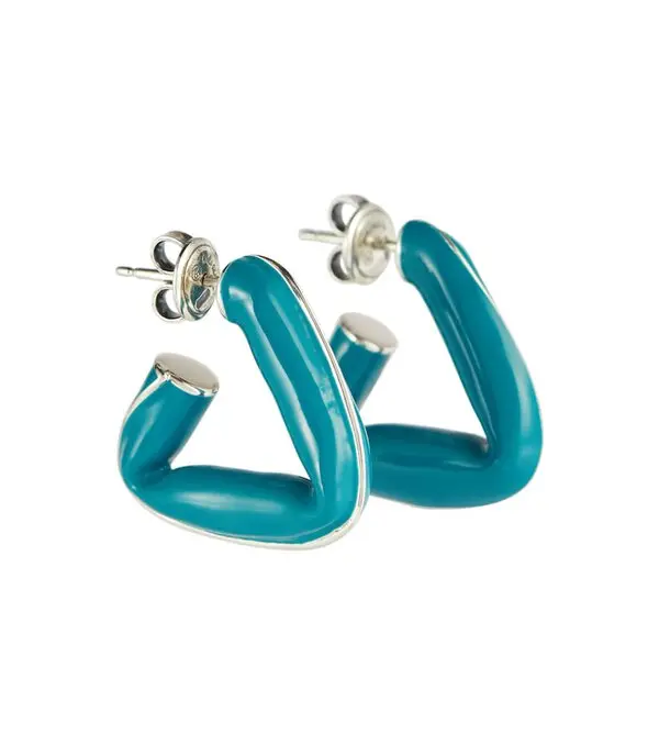 Bottega Veneta Fold Sterling Silver And Enamel Earrings