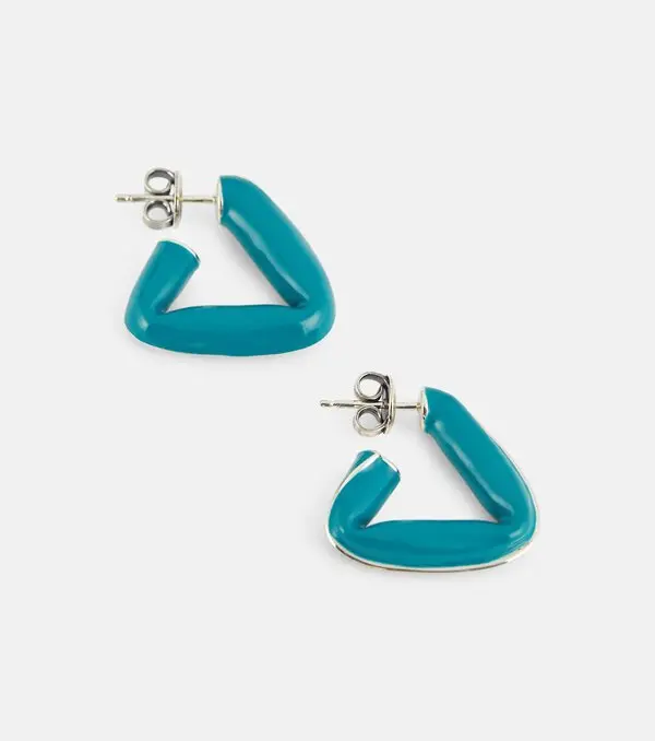 Bottega Veneta Fold Sterling Silver And Enamel Earrings