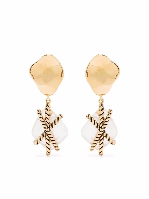 AURÉLIE BIDERMANN Mycene Rock Crystal Drop Earrings