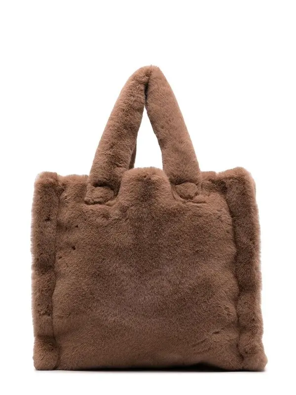 Stand Studio Faux Fur Tote Bag - Brown | Editorialist