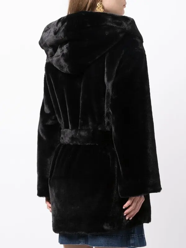 DONDUP Belted Faux-fur Coat