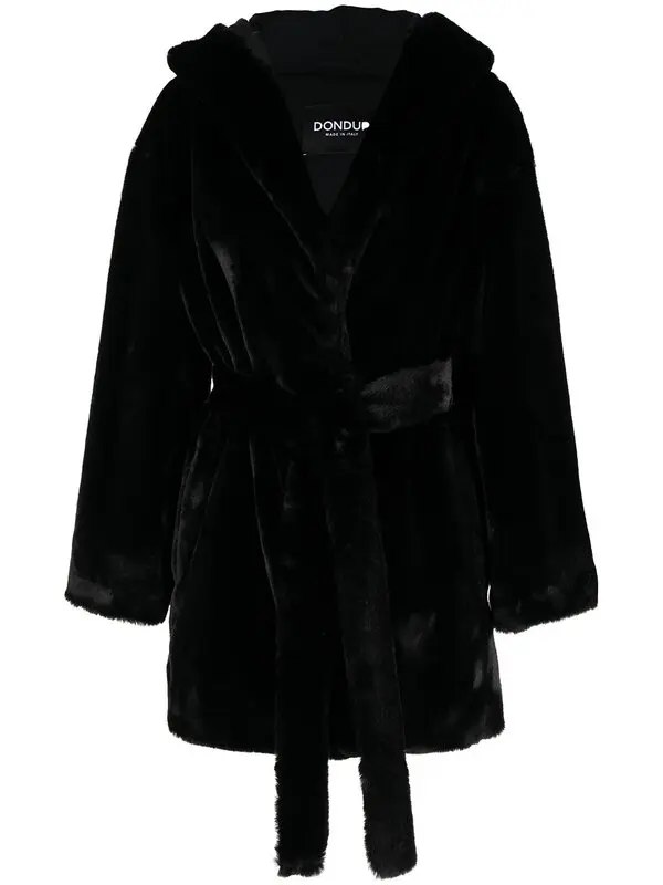 DONDUP Belted Faux-fur Coat