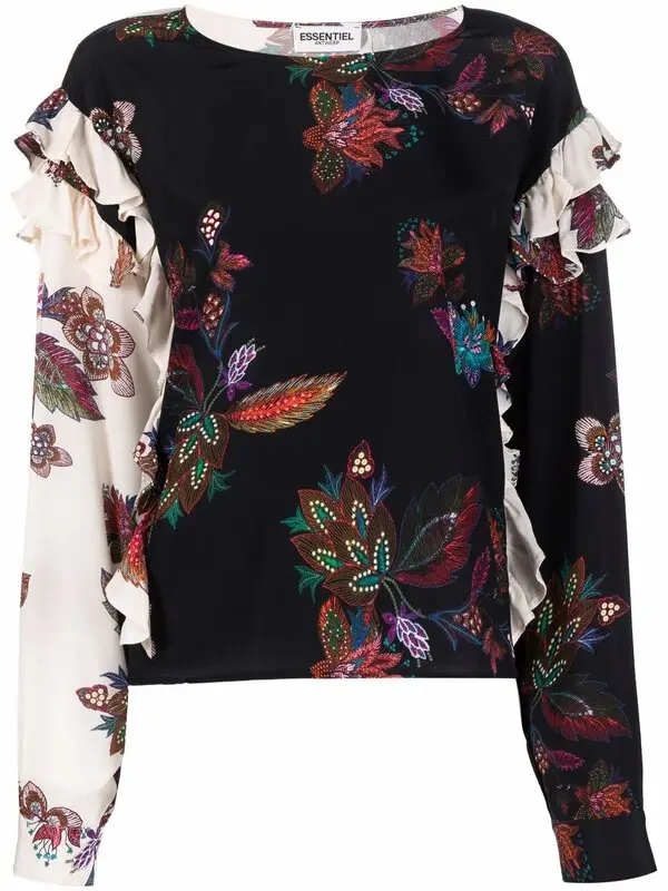 Essentiel Antwerp Affirmative Fora-print Top