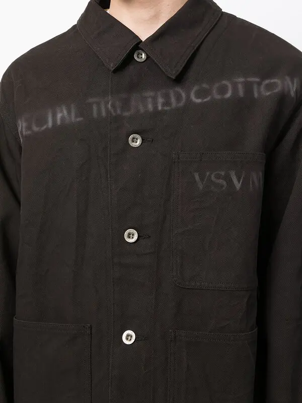 Visvim Logo-print Crinkle-effect Shirt Jacket