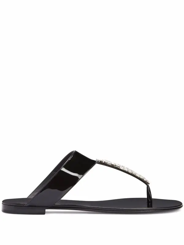 GIUSEPPE ZANOTTI Cleta Flat Sandals - Black