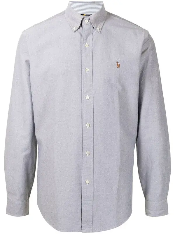 Polo Ralph Lauren Embroidered-motif Long-sleeve Shirt - Grey