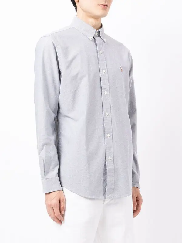Polo Ralph Lauren Embroidered-motif Long-sleeve Shirt - Grey