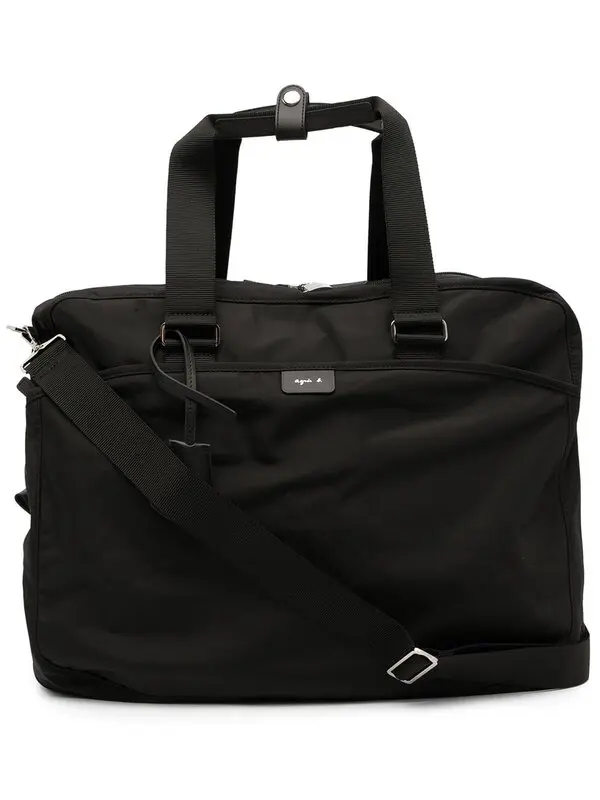 AGNES B. Logo-patch Duffle Bag - Black
