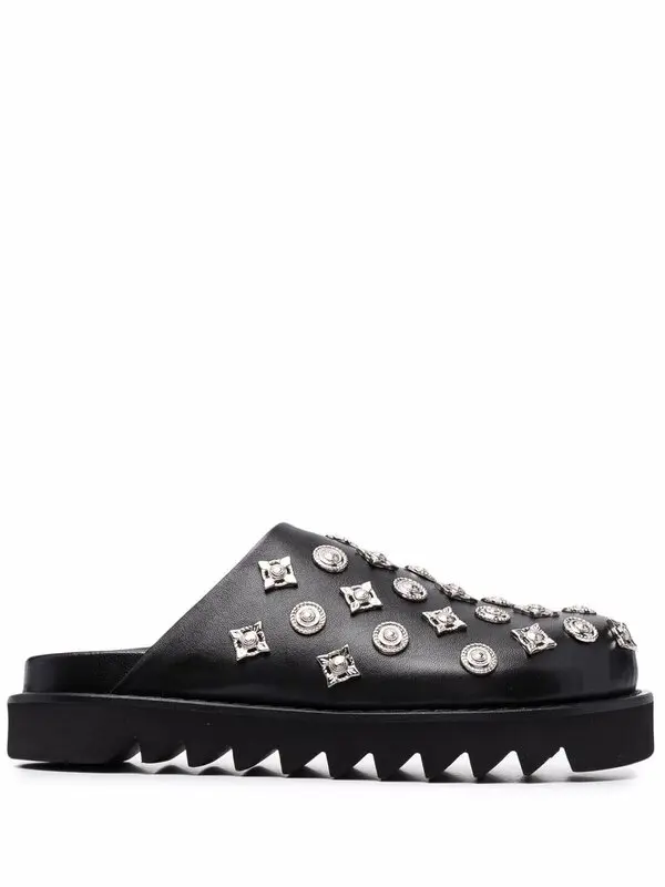 Toga Embellished Leather Mules