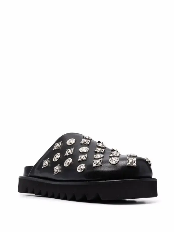 Toga Embellished Leather Mules