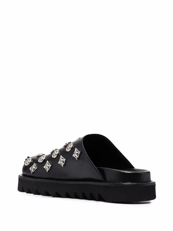 Toga Embellished Leather Mules