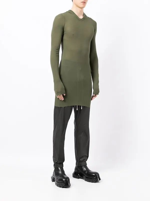 Rick Owens Rib-knit Hooded T-shirt