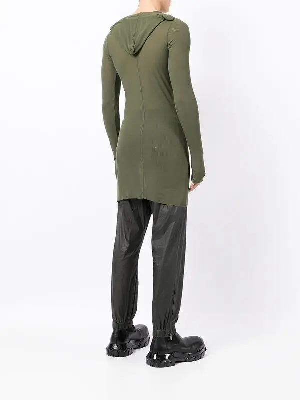 Rick Owens Rib-knit Hooded T-shirt