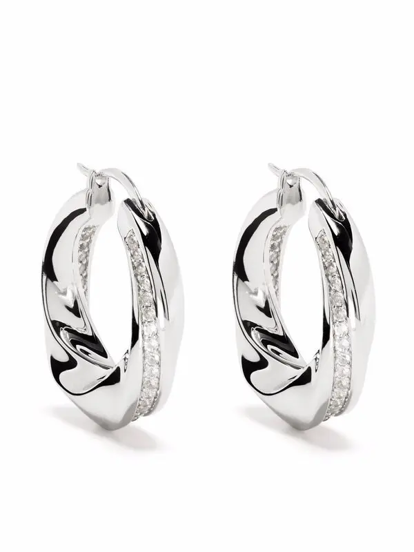 Tom Wood Infinity Crystal Rock Hoop Earrings