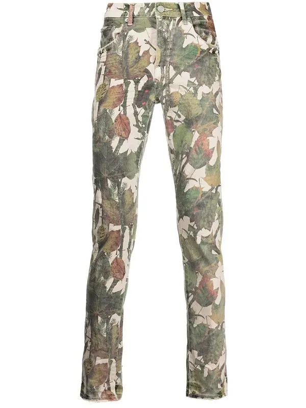 PURPLE BRAND Camouflage Print Slim Fit Jeans