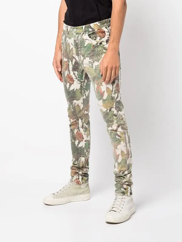 PURPLE BRAND Camouflage Print Slim Fit Jeans
