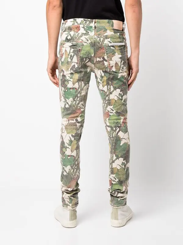 PURPLE BRAND Camouflage Print Slim Fit Jeans