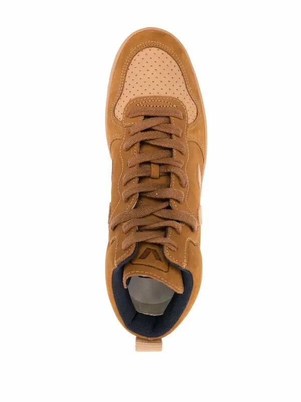 VEJA V-15 Nubuck High-top Sneakers - Neutrals