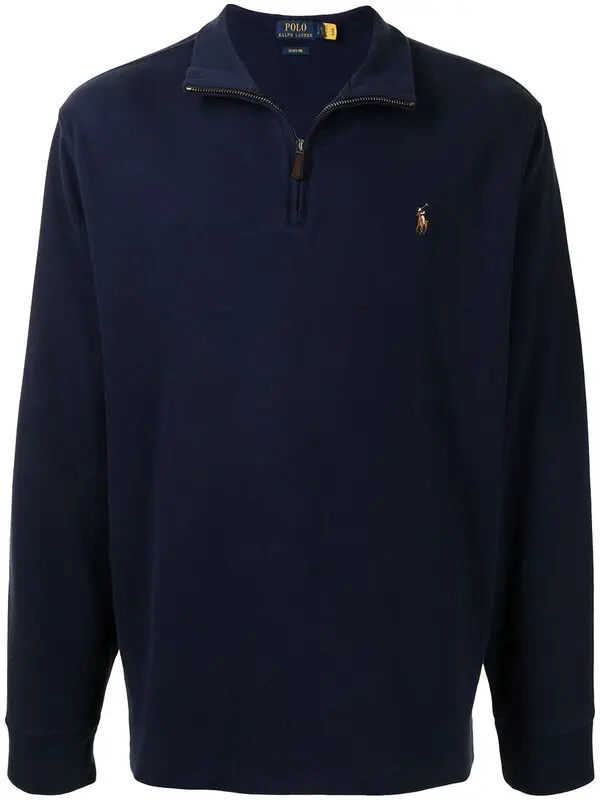 Polo Ralph Lauren High Neck Zip Sweatshirt - Blue