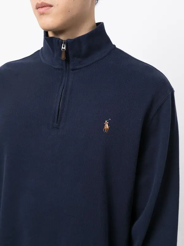 Polo Ralph Lauren High Neck Zip Sweatshirt - Blue
