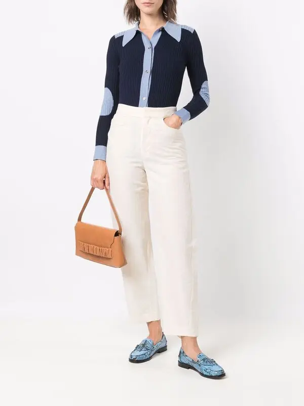 Dodo Bar Or Ribbed-knit Polo Bodysuit
