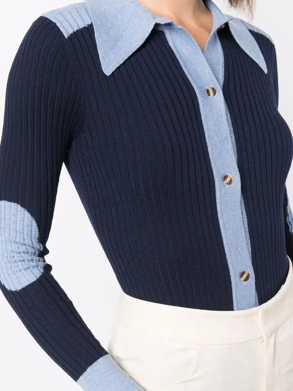 Dodo Bar Or Ribbed-knit Polo Bodysuit