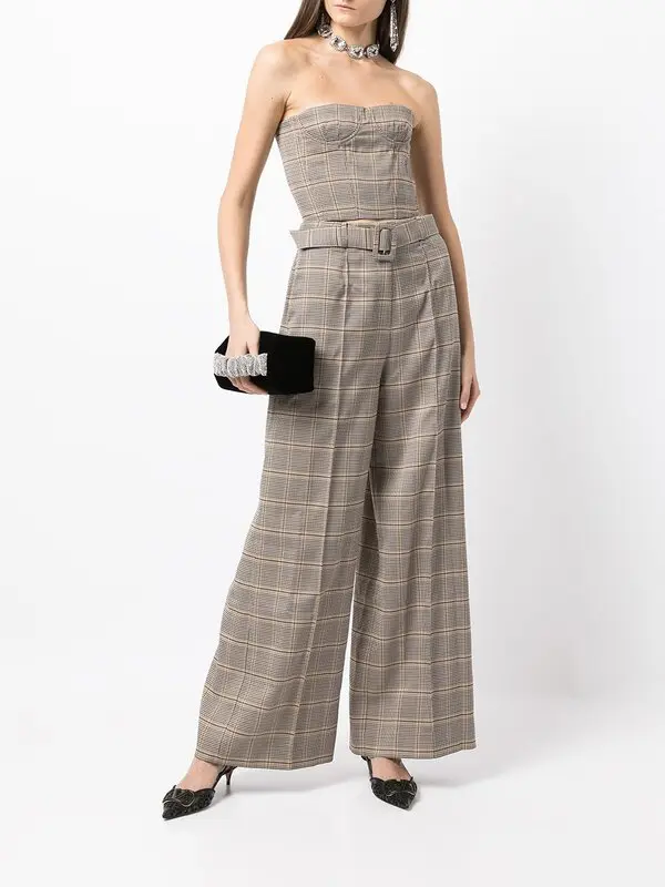 Rokh Houndstooth Wide Leg Trousers