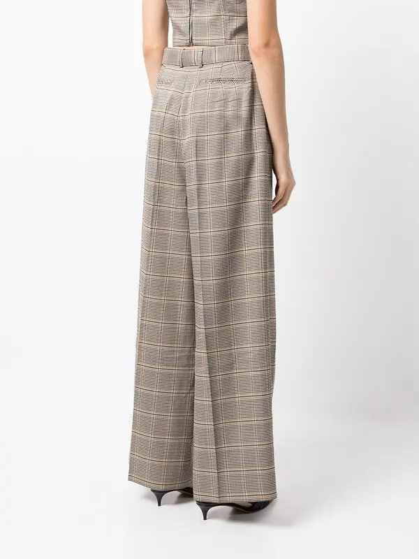 Rokh Houndstooth Wide Leg Trousers