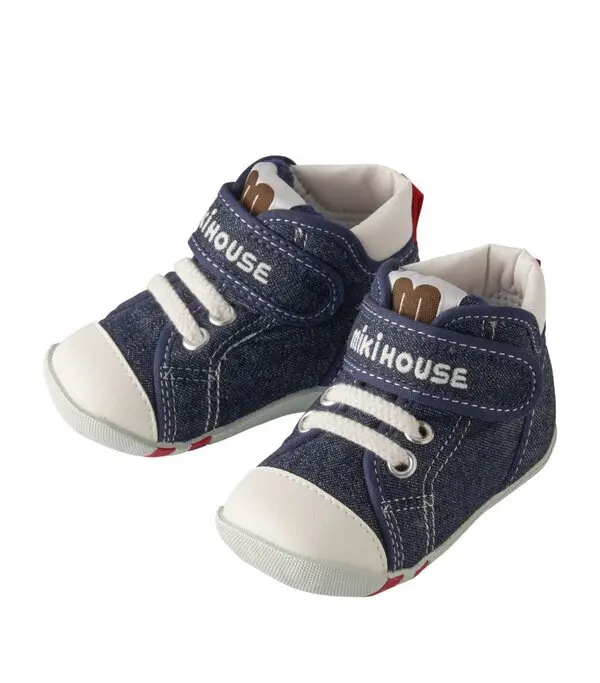 MIKI HOUSE Canvas Logo Strap Sneakers