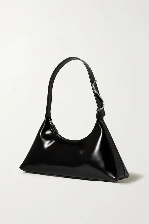 Staud Estelle Glossed-leather Shoulder Bag