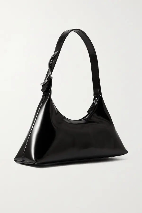 Staud Estelle Glossed-leather Shoulder Bag