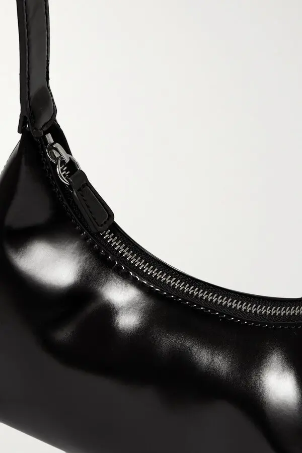 Staud Estelle Glossed-leather Shoulder Bag