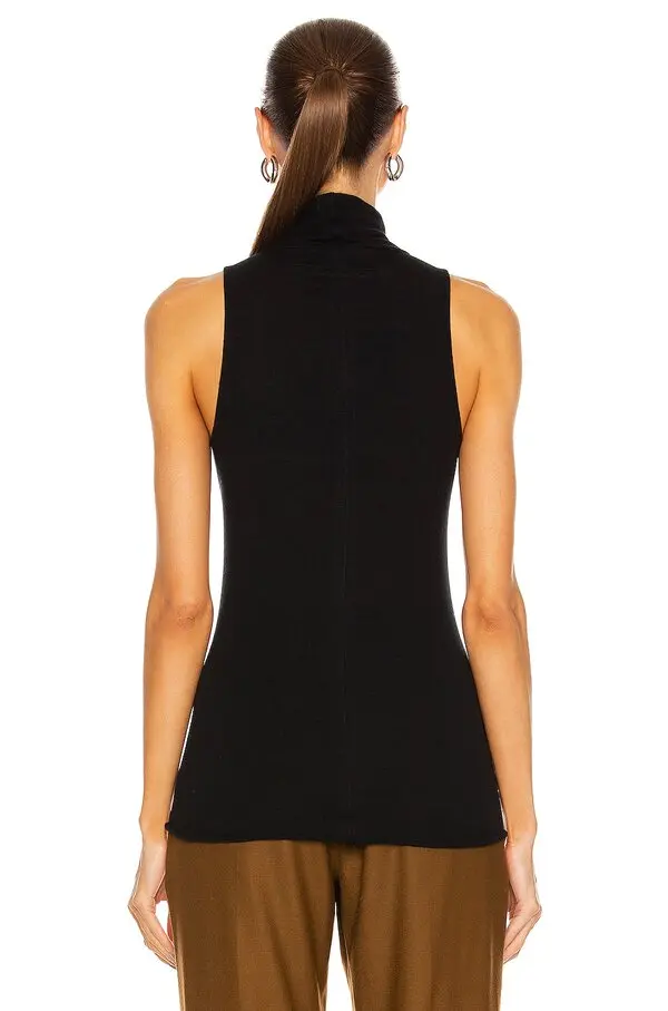 Enza Costa Cashmere Halter Turtleneck Top - Black