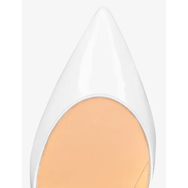 CHRISTIAN LOUBOUTIN Hot Chick 100 Patent-leather Courts - Bianco