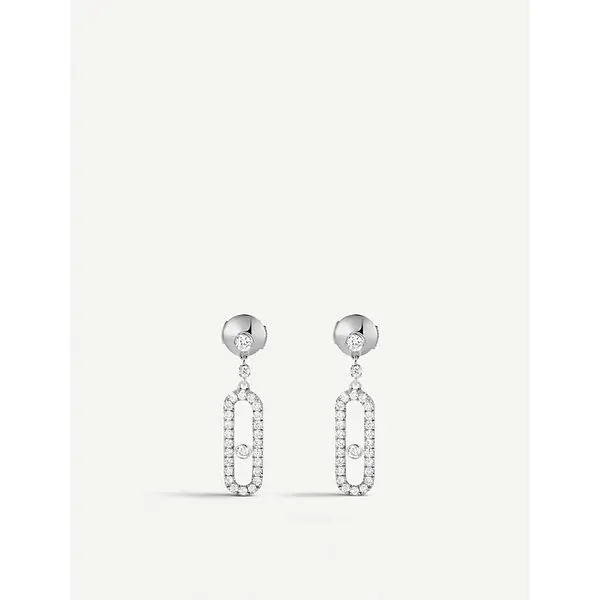 Messika Move Uno Diamond And 18ct Gold Earrings - White