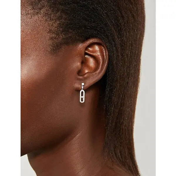 Messika Move Uno Diamond And 18ct Gold Earrings - White