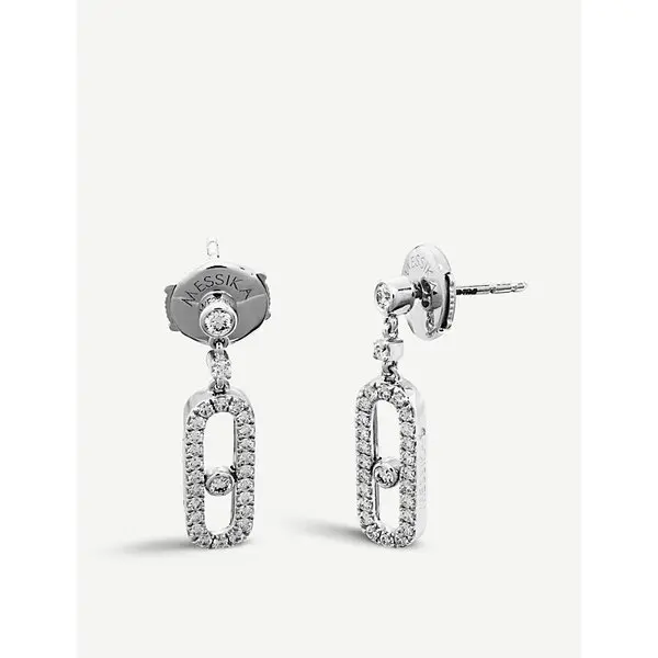 Messika Move Uno Diamond And 18ct Gold Earrings - White