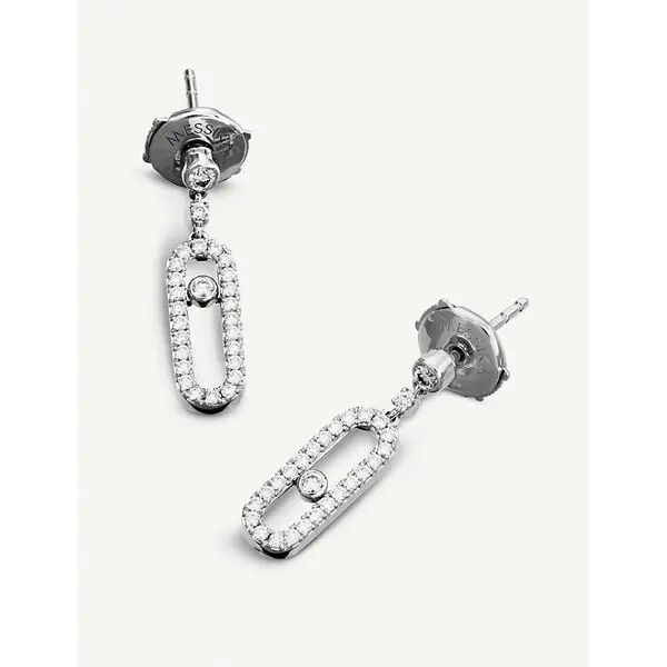 Messika Move Uno Diamond And 18ct Gold Earrings - White